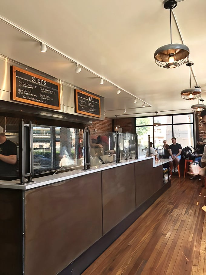 Where chicken dreams come true. The chalkboard menus and industrial lighting create the perfect backdrop for serious eating.