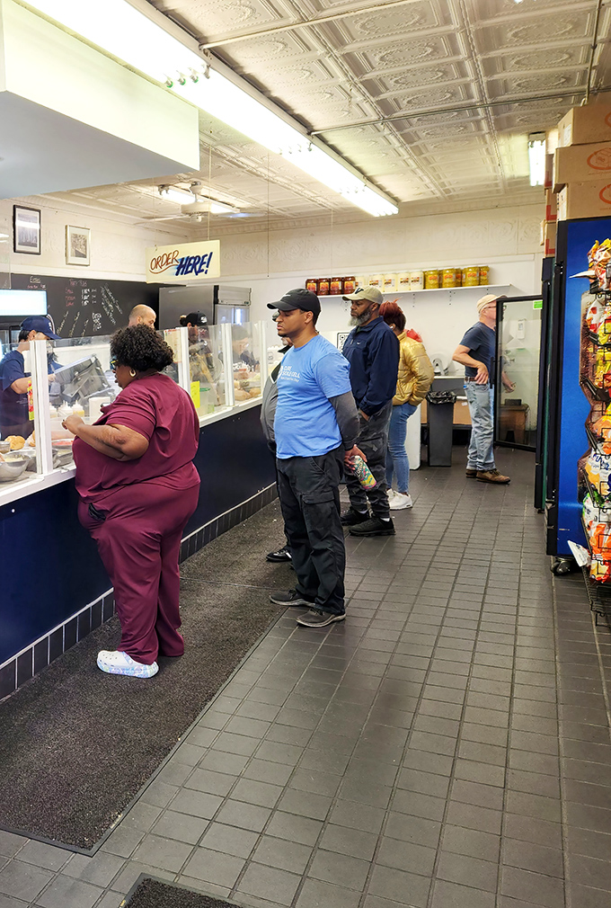 The lunch line forms with purpose &ndash; these customers aren't just waiting for food; they're participating in a Philadelphia ritual.
