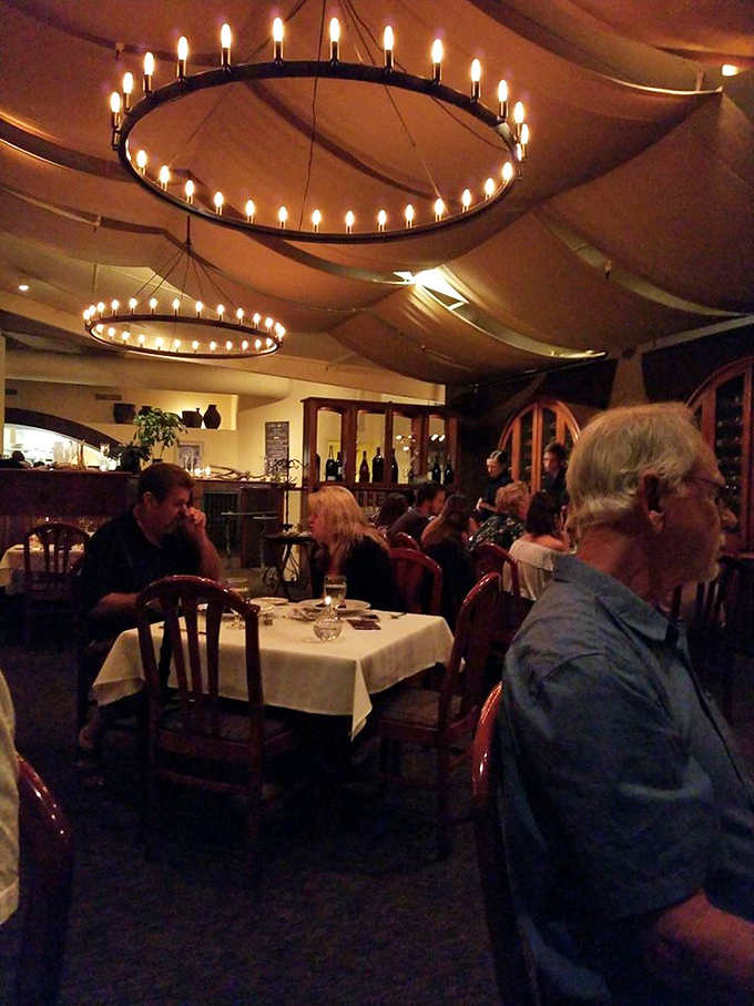 The restaurant buzzes with conversation as diners experience that rare combination of exceptional food and breathtaking scenery.