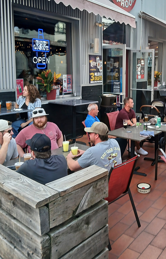The outdoor seating area isn't just furniture&mdash;it's a community gathering spot where strangers become regulars and regulars become friends.