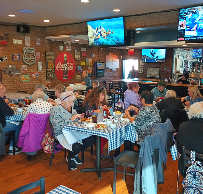 Where locals and road-trippers share tables and stories &ndash; the brick walls have heard more Illinois tales than a Chicago cab driver on a Saturday night.