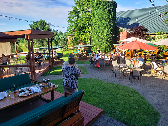Outdoor dining that captures Michigan's fleeting but glorious summer evenings. String lights included at no extra charge.