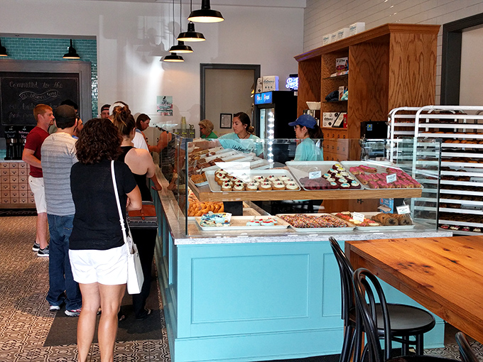 The line forms for a reason. These patrons aren't just waiting for donuts&mdash;they're participating in a time-honored Ohio tradition.