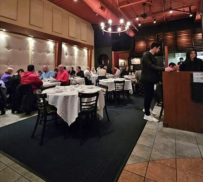 Happy diners discovering why this place has become Columbus's worst-kept secret for exceptional Italian cuisine.