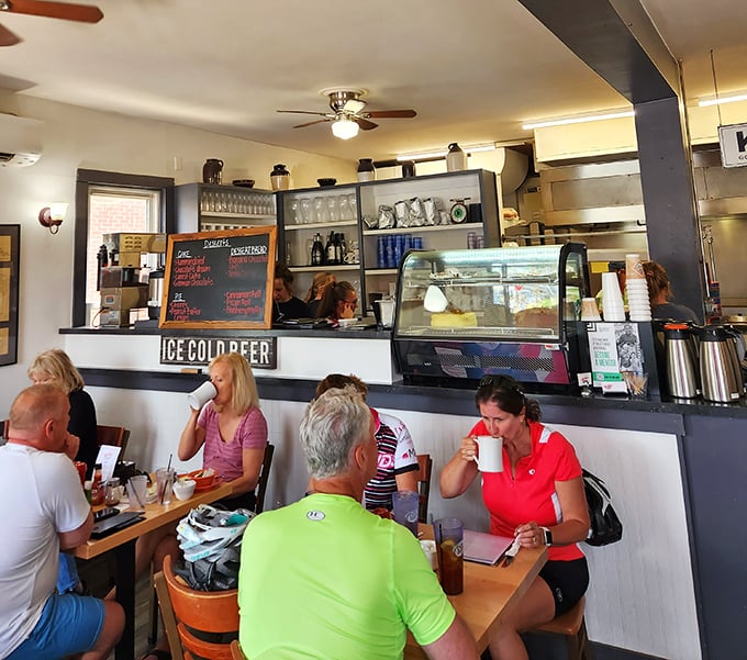 Where coffee mugs meet morning conversations. These diners know the secret handshake to Ohio's breakfast club.