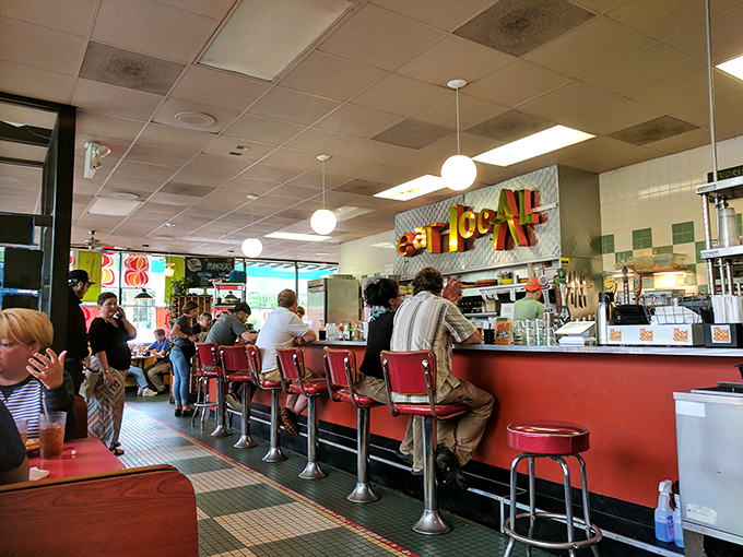 Where locals gather at the counter – the true mark of a neighborhood gem is when regulars claim their spots like assigned seating.
