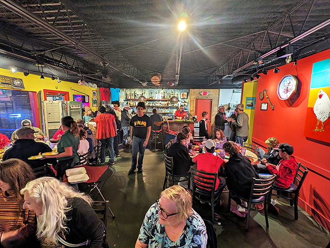 Where strangers become friends over enchiladas. The bustling dining room proves that good food creates its own gravitational pull.