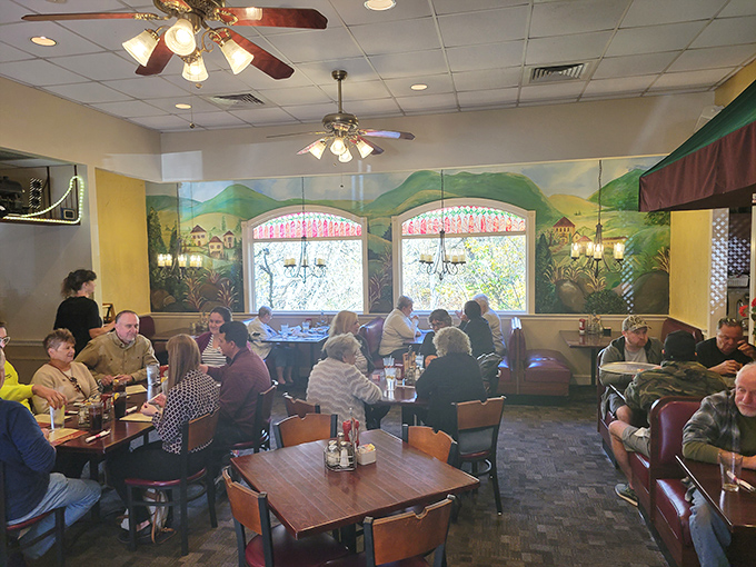 Locals fill the tables, the universal language of "mmm" and "you've got to try this" creating the restaurant's soundtrack.
