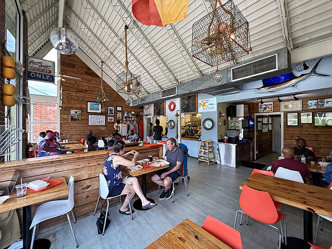 Happy diners discovering that the best meals often happen in the most unexpected humble places.