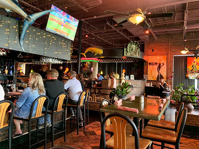 Happy diners proving that good seafood is the universal language of joy.