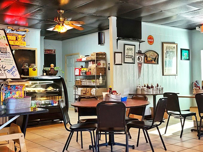 Vintage Coca-Cola signs and ceiling fans create that perfect diner atmosphere&mdash;where calories don't count and coffee refills are practically mandatory.