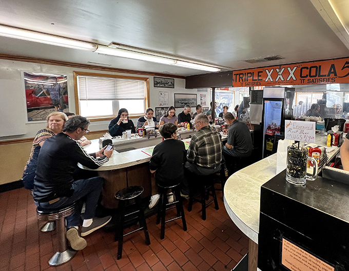 The heart of Triple XXX—where Boilermakers, locals, and road-trippers gather to participate in the sacred ritual of American diner dining.