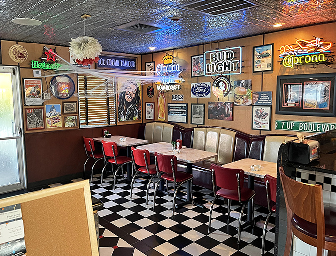 Vintage memorabilia doesn't just decorate walls&mdash;it tells stories of American pop culture while you debate between sweet or savory.