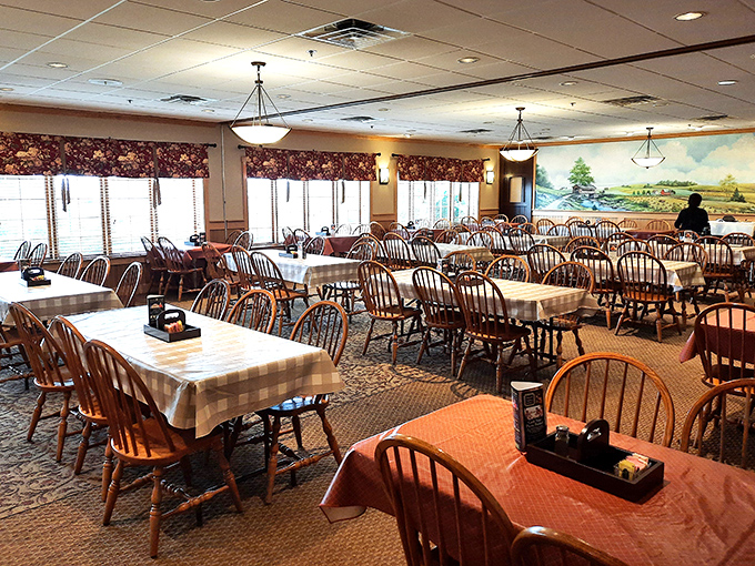 A dining room where conversations flow as smoothly as the coffee and nobody checks phones.