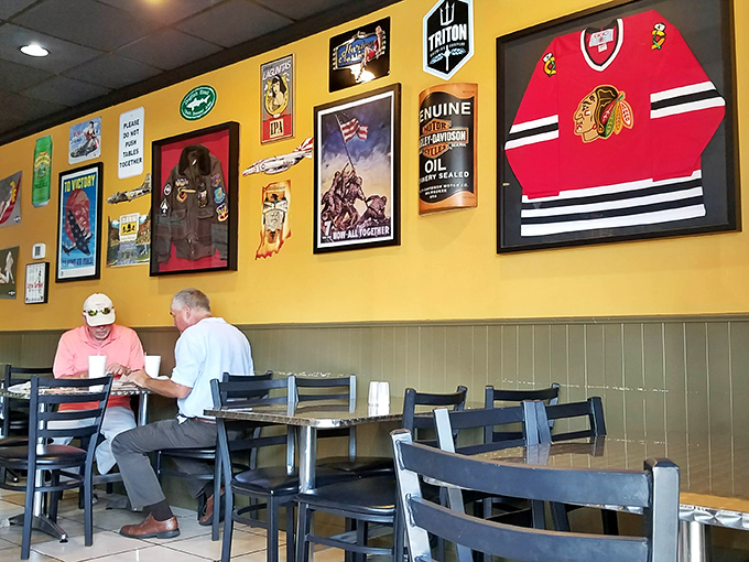 The walls tell stories of local pride with sports memorabilia and Americana. Every great barbecue joint needs character, and this one has it in spades.