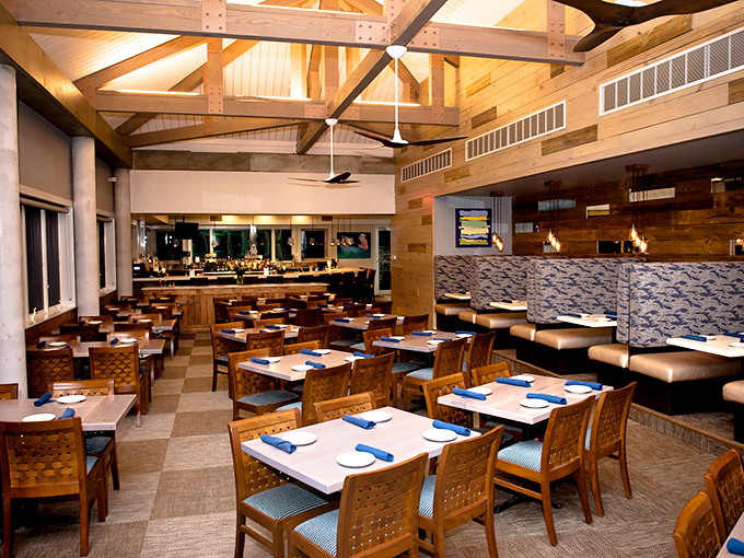 Where coastal elegance meets island casual. Those wooden beams have witnessed countless "best meal of our vacation" moments.