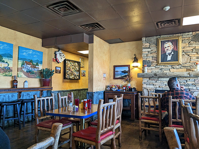 Rustic charm meets comfortable functionality in a dining room that feels like home from day one.