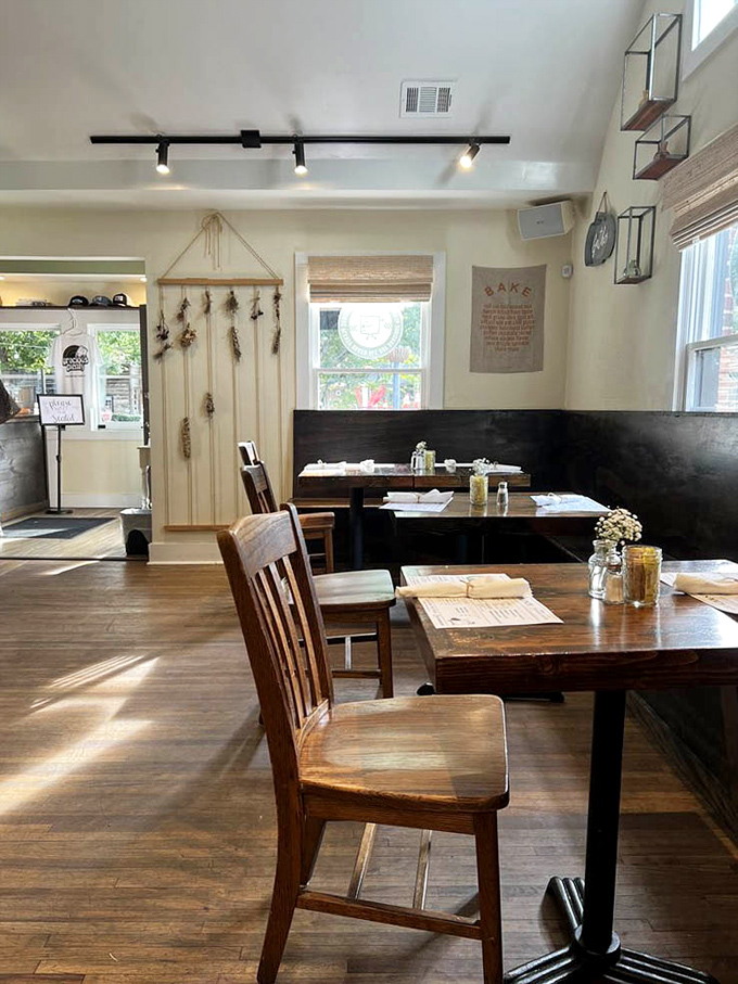 A dining area where every table tells a story, bathed in natural light that makes both the food and your breakfast companions look their best.