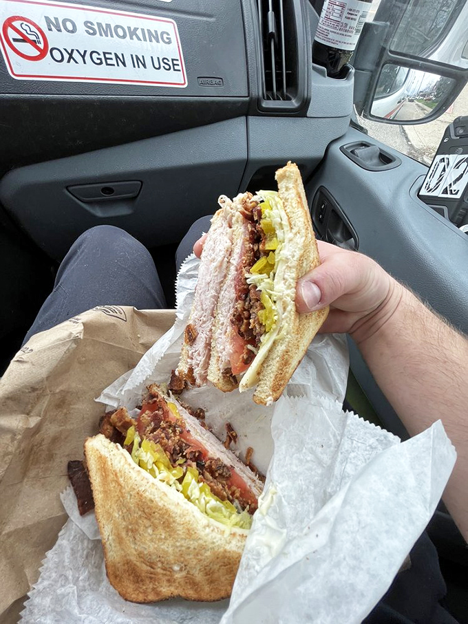 Some sandwiches are meant for dainty tea parties. This double-decker turkey BLT was built for serious hunger and serious satisfaction.