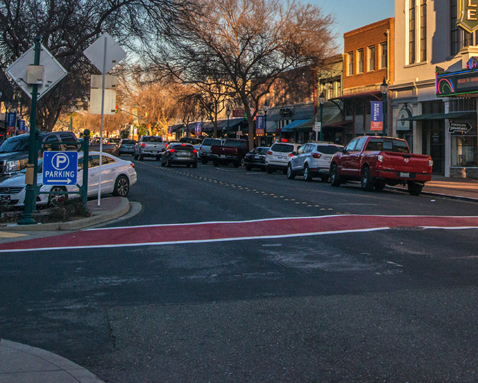 Historic downtown Roseville glows with golden hour charm, where brick buildings have witnessed generations of first dates, family dinners, and impulse purchases.