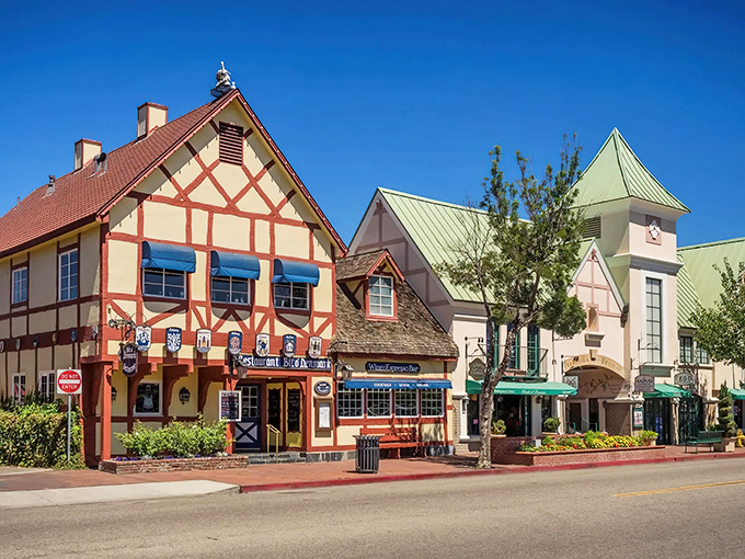 Downtown Solvang serves European charm with a side of California sunshine. Where else can you shop for clogs while wearing flip-flops?