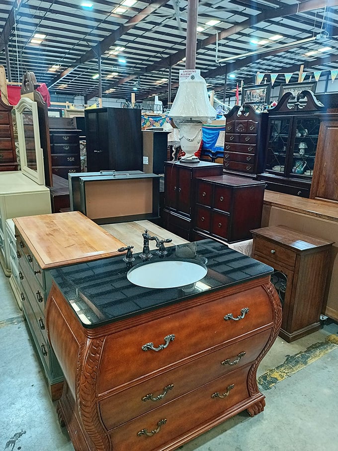 Furniture with character and history awaits its next chapter. That bomb&eacute; chest has witnessed more drama than a season of Downton Abbey.