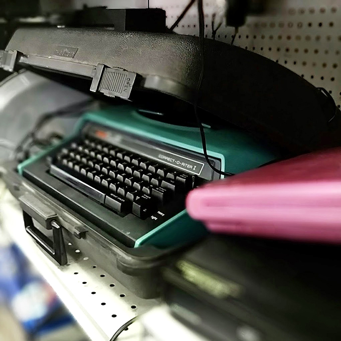 This vintage typewriter isn't just a machine; it's a time machine. Hemingway probably used something similar, minus the dust.