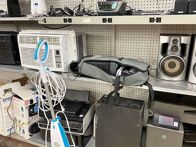 The electronics section – where yesterday's cutting-edge technology comes for its golden years retirement, still ready to serve with a push of a button.