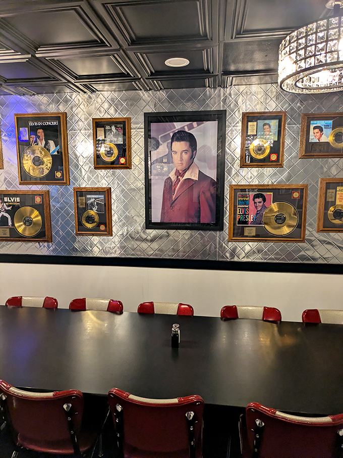 The King holds court in this Elvis-themed corner. Dine here and you might just catch yourself saying "thank you, thank you very much" after every bite.