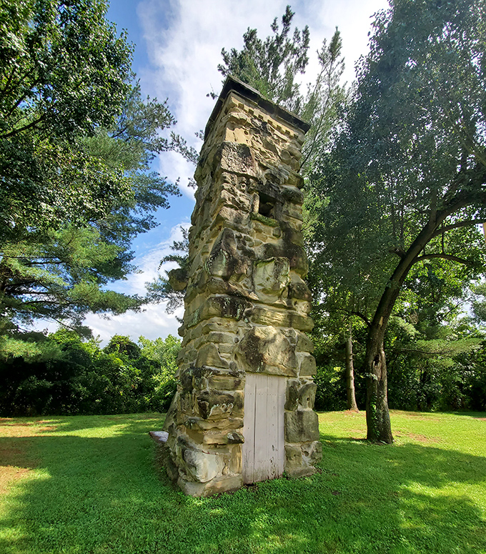 This stone tower stands as a silent sentinel to history, offering a free glimpse into the area's past amid tranquil green surroundings.