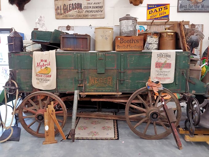 This isn't just an old farm wagon&mdash;it's a time machine on wheels, complete with authentic seed bags that tell the story of American agriculture.