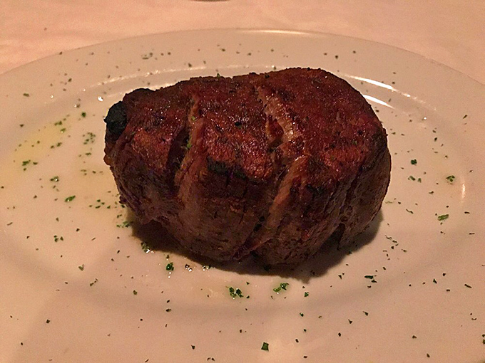 This filet mignon sits like royalty on the plate &ndash; a testament to the simple perfection of prime beef cooked by people who respect it.