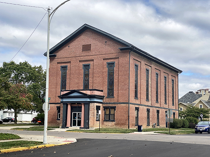 This stately brick building stands as a reminder that Troy's architectural heritage spans various eras, each adding character to the streetscape.