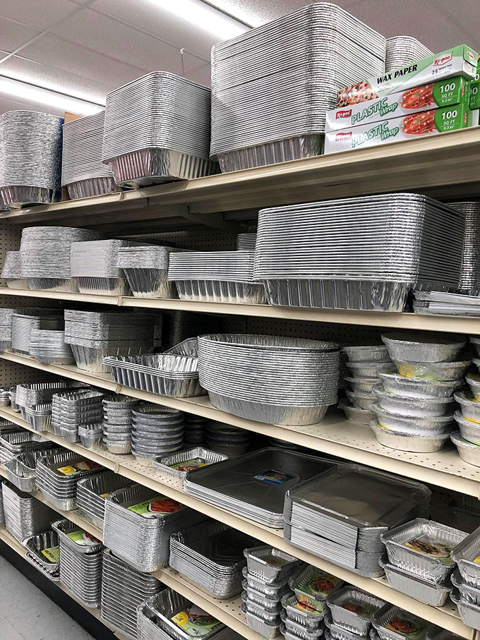 Aluminum pan perfection for the practical host. These humble vessels have silently supported countless potlucks, family gatherings, and "I definitely didn't burn the lasagna" moments.