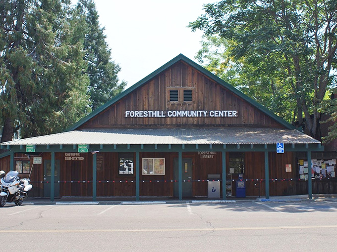 The Foresthill Community Center serves as the town's living room, housing everything from the library to sheriff's station. Small towns know how to multitask.