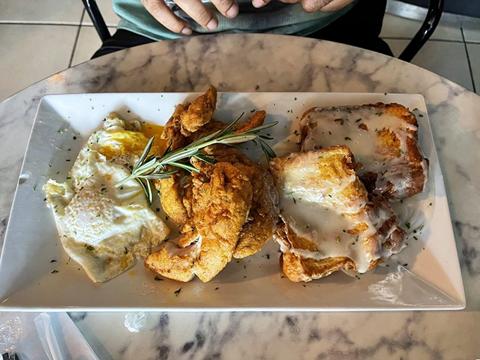 Fried chicken that's achieved that mythical golden-brown perfection that Colonel Sanders sees when he closes his eyes at night.