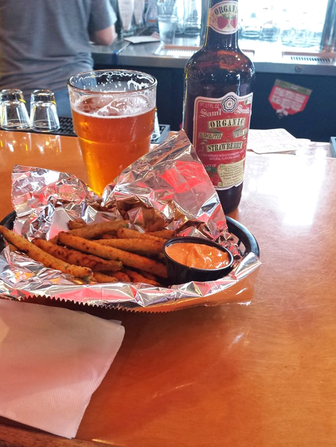 Beer and fried goodness—a friendship as old as time. These golden sticks of happiness prove vegetables can be fun when properly introduced to hot oil.