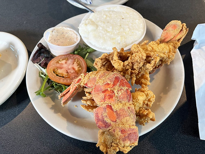 Lobster for breakfast? Absolutely. These golden-fried tails make morning feel like a special occasion, even on a Tuesday.