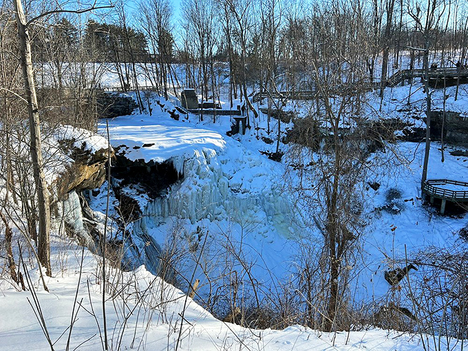 Winter transforms Brandywine into a frozen fantasy world. Half-flowing, half-frozen, it's nature's version of a half-baked Alaska dessert.