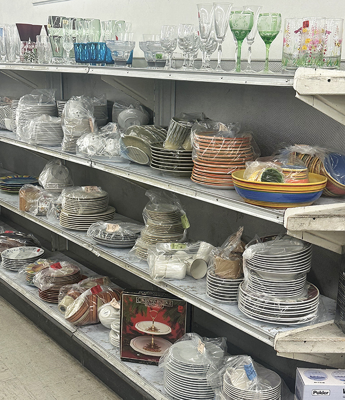 Stemware and place settings galore! Host your next dinner party with mismatched vintage charm that screams "I'm interesting" rather than "I shop catalogs."