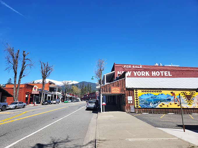 The New York Hotel building stands as a reminder that even in small-town California, everyone wanted a piece of big-city glamour.
