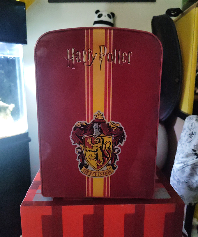 Hogwarts meets home décor! This Gryffindor mini-fridge proves that magical finds appear when you least expect them, no sorting hat required.
