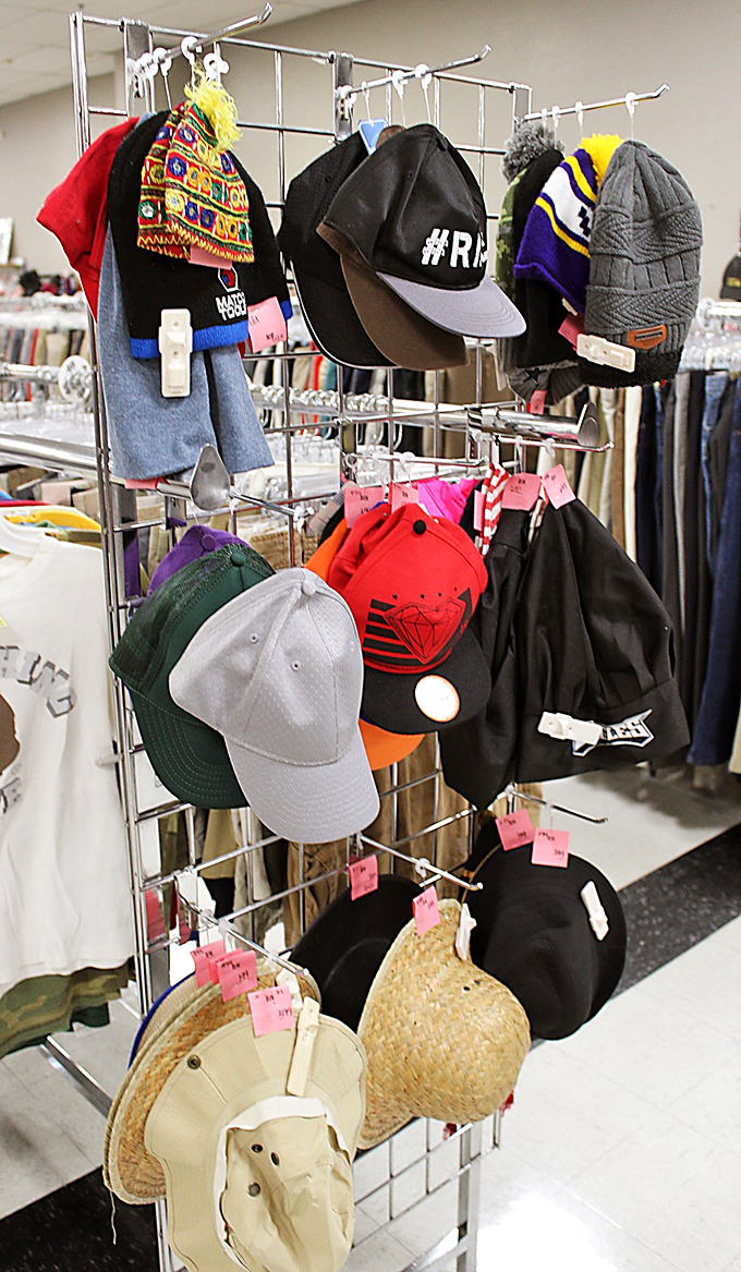 Hat paradise! From workday caps to statement-making sun hats, your next signature accessory is hanging somewhere on this rack.