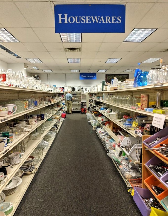 The housewares aisle: where your kitchen dreams come true. Enough glassware to host Thanksgiving dinner for your entire extended family—twice.