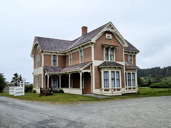 The Hughes Historic House whispers of Victorian elegance and simpler times, its brick facade and wraparound porch inviting you to slow down and stay awhile.