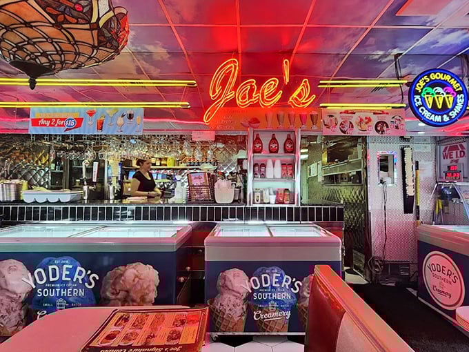 The ice cream counter&mdash;where adults pretend they're ordering for their grandkids while secretly planning their own milkshake indulgence.