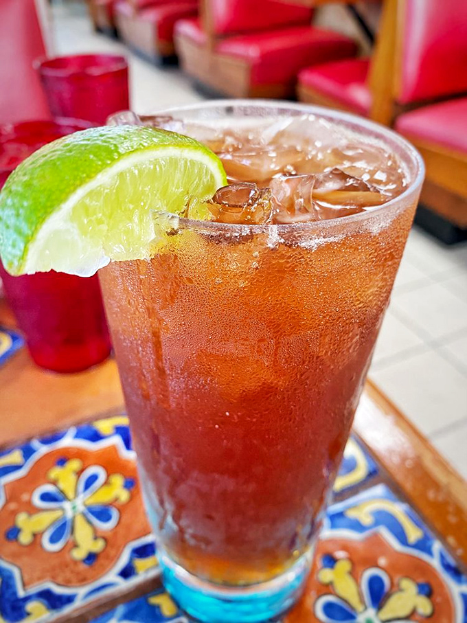 An iced tea so refreshing it could end Florida heat waves. That lime wedge isn't just garnish&mdash;it's the exclamation point on a cool statement.