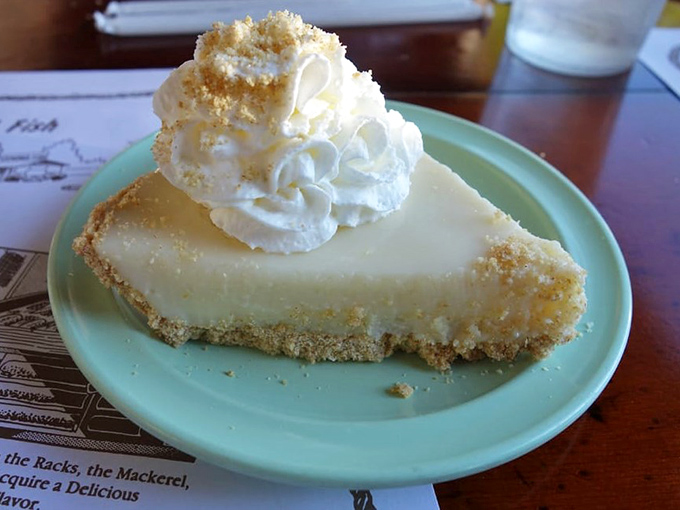 Key lime pie that strikes the perfect balance between sweet and tart, topped with a cloud of whipped cream. Florida's signature dessert done exactly right. 