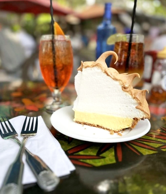 The key lime pie's towering meringue defies both gravity and restraint&mdash;a dessert that makes you wonder why you'd ever settle for a flat pie again.