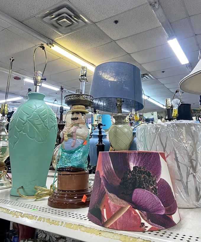 Lamp department or modern art installation? That seafoam ceramic beauty could light up your life while simultaneously confusing your houseguests.